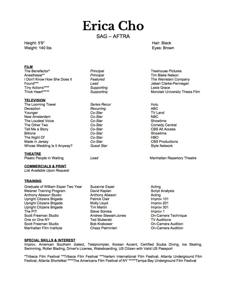Resume - Erica Cho